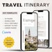Europe Travel Itinerary Mobile Template. Digital Editable Holliday Tour ...