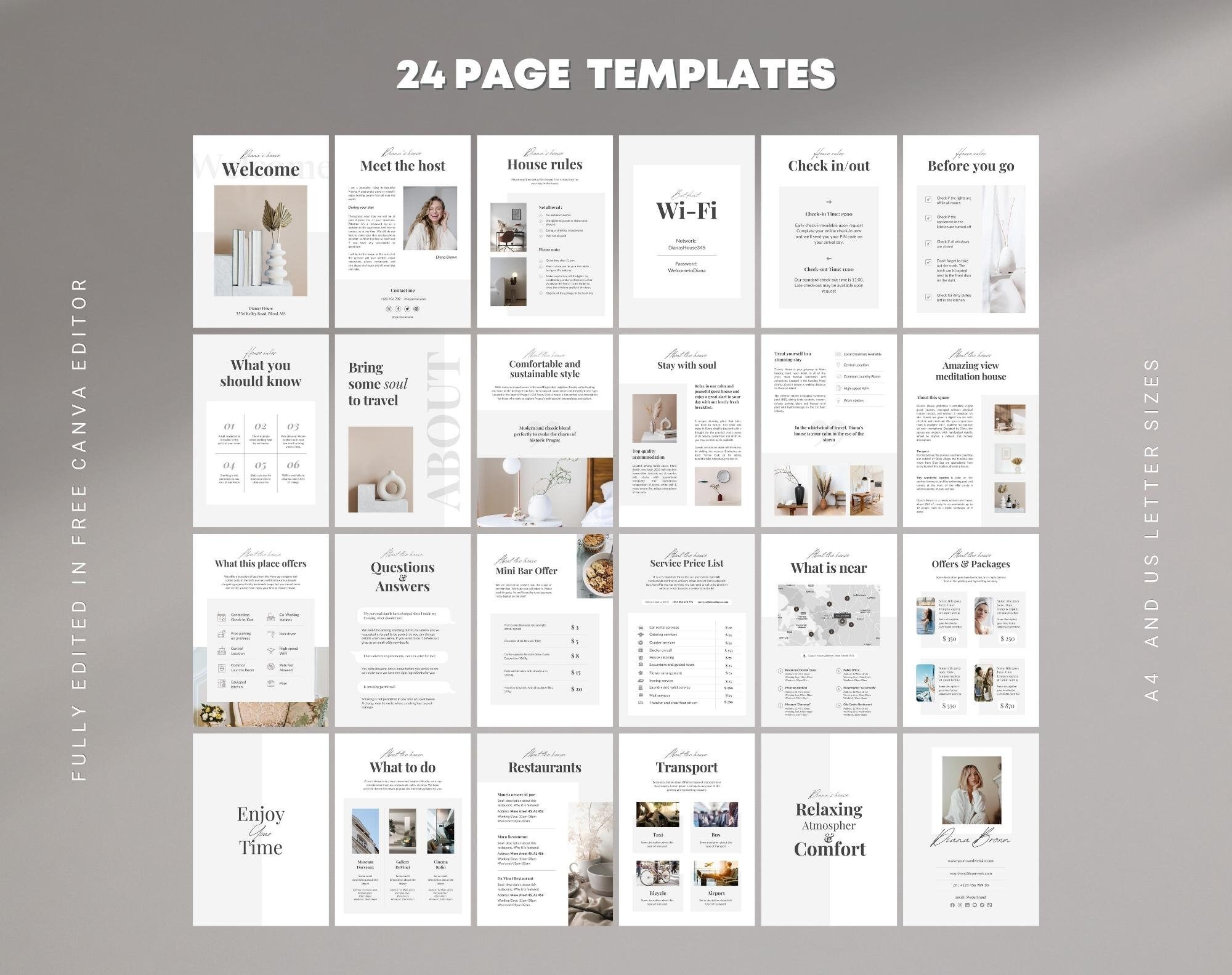 Rental Welcome Guest Book Template. Rental House Rules Guide Super Host ...