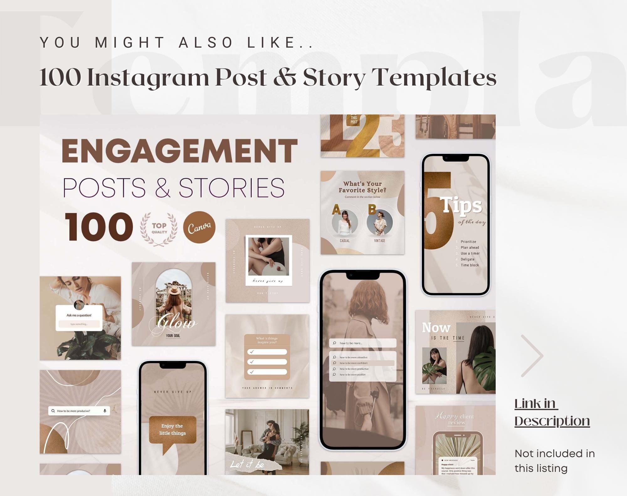 Golden Instagram Templates: Post, Story & Highlight Covers (canva) - Etsy
