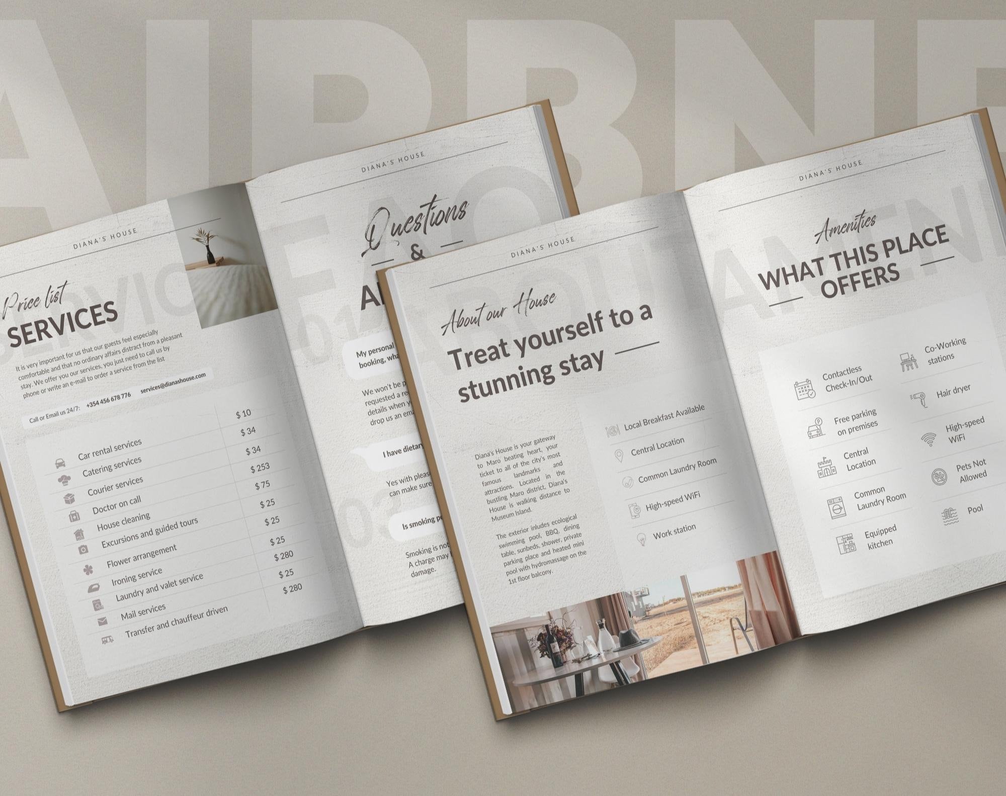 Welcome Guest Book Template. Printable House Host Brochure. Canva ...