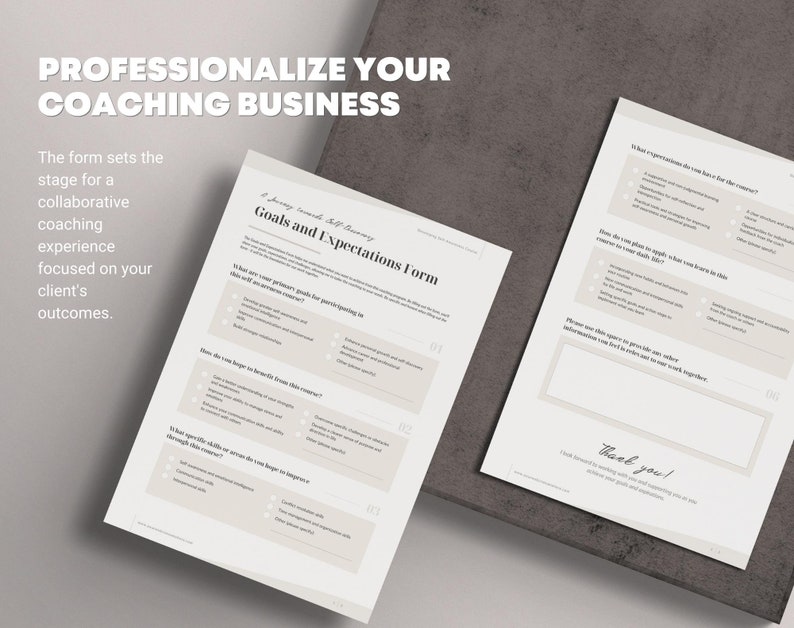 Self Awareness Coaching Intake Form Template Goals & Expectations ...