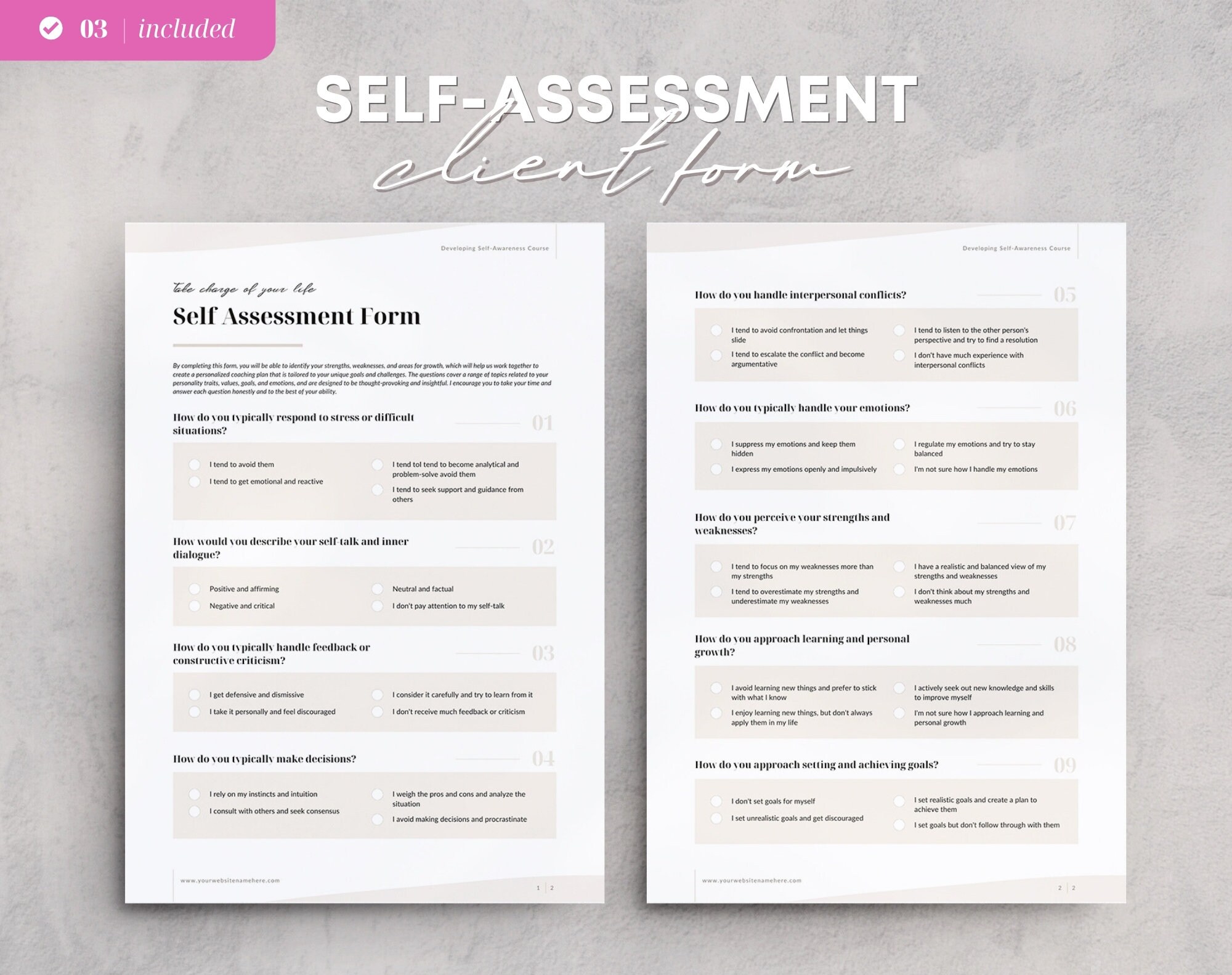 Client Intake Form Bundle: Coach Pre-session Questionnaire (canva ...