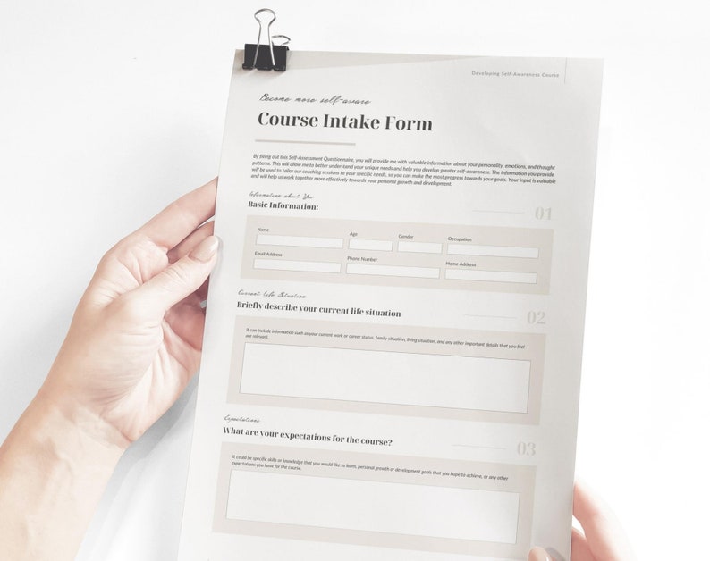 Coaching Intake Form Template. Self Assessment Questionnaire for Coach ...