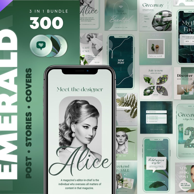Emerald Ig Templates - Etsy