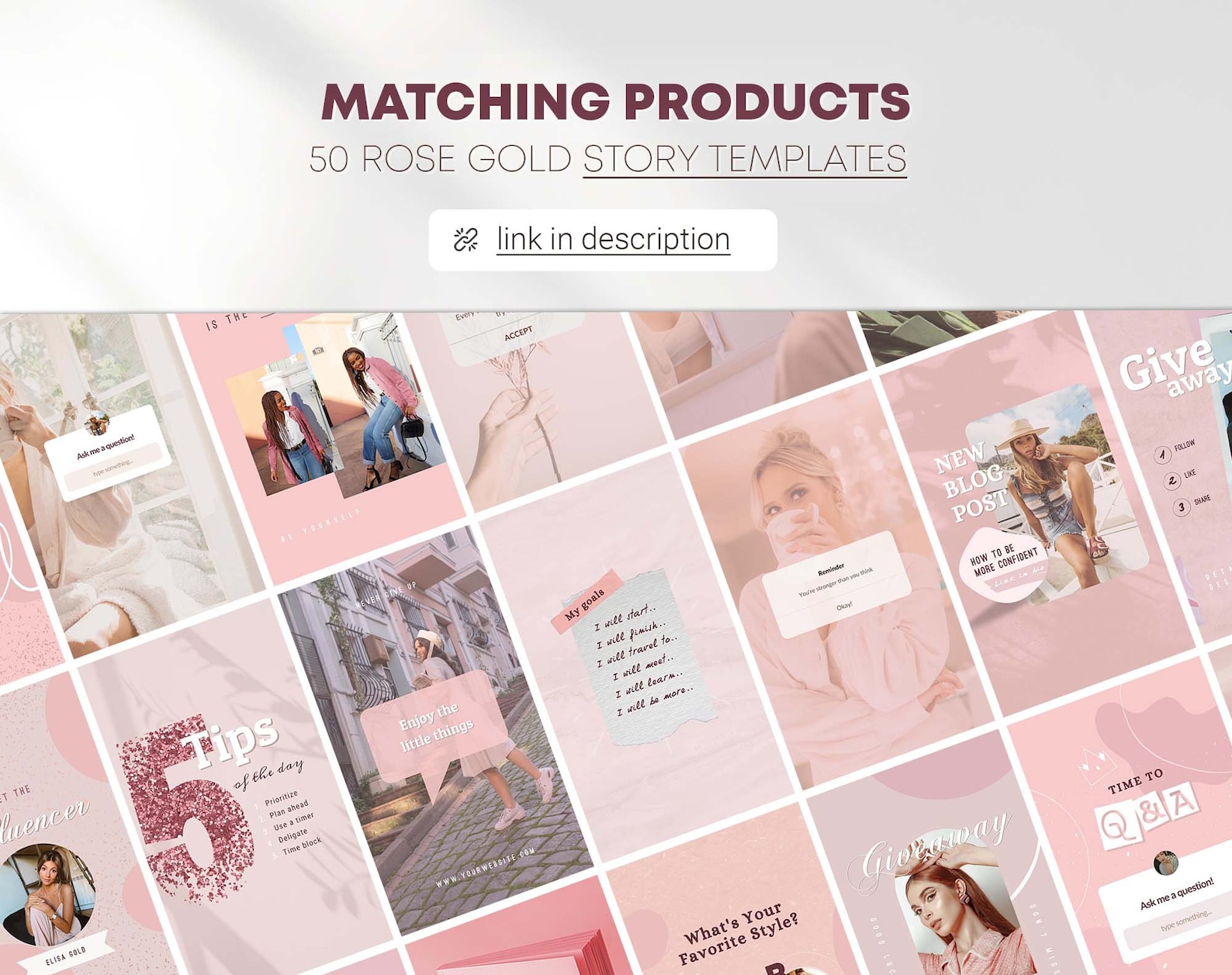 Aesthetic Pink Instagram Story Photo Backgrounds. Feminine Digital ...