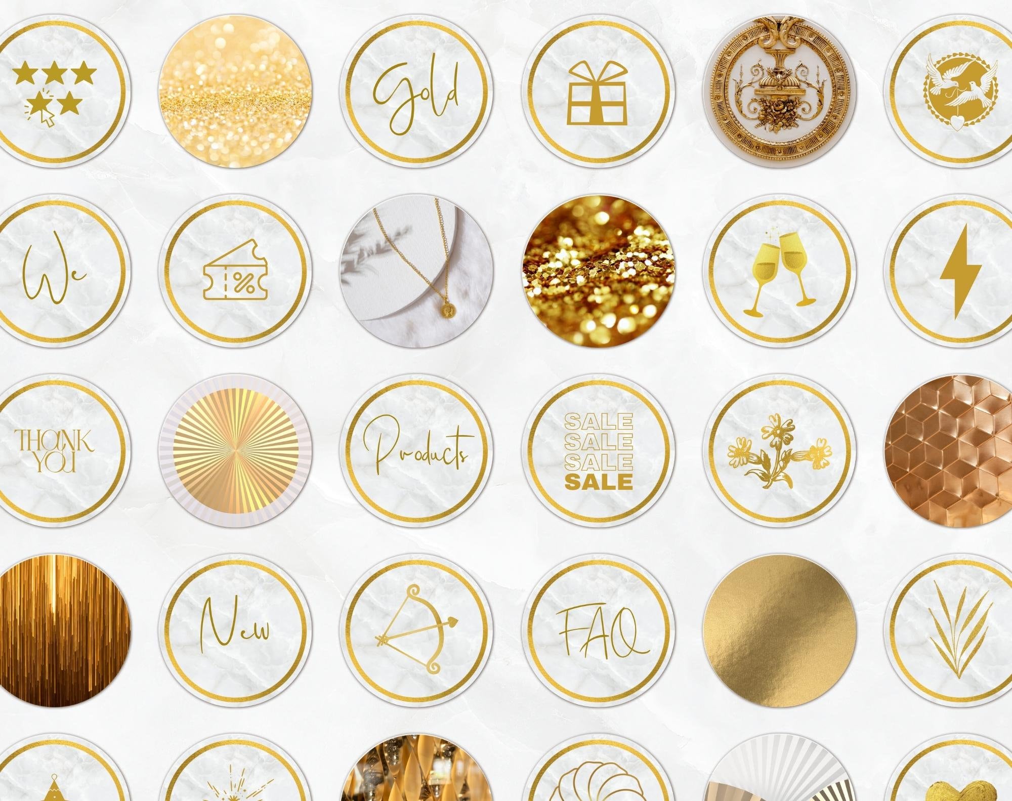 100 Gold Instagram Story Highlight Covers. Handwritten Lux Icon Covers ...