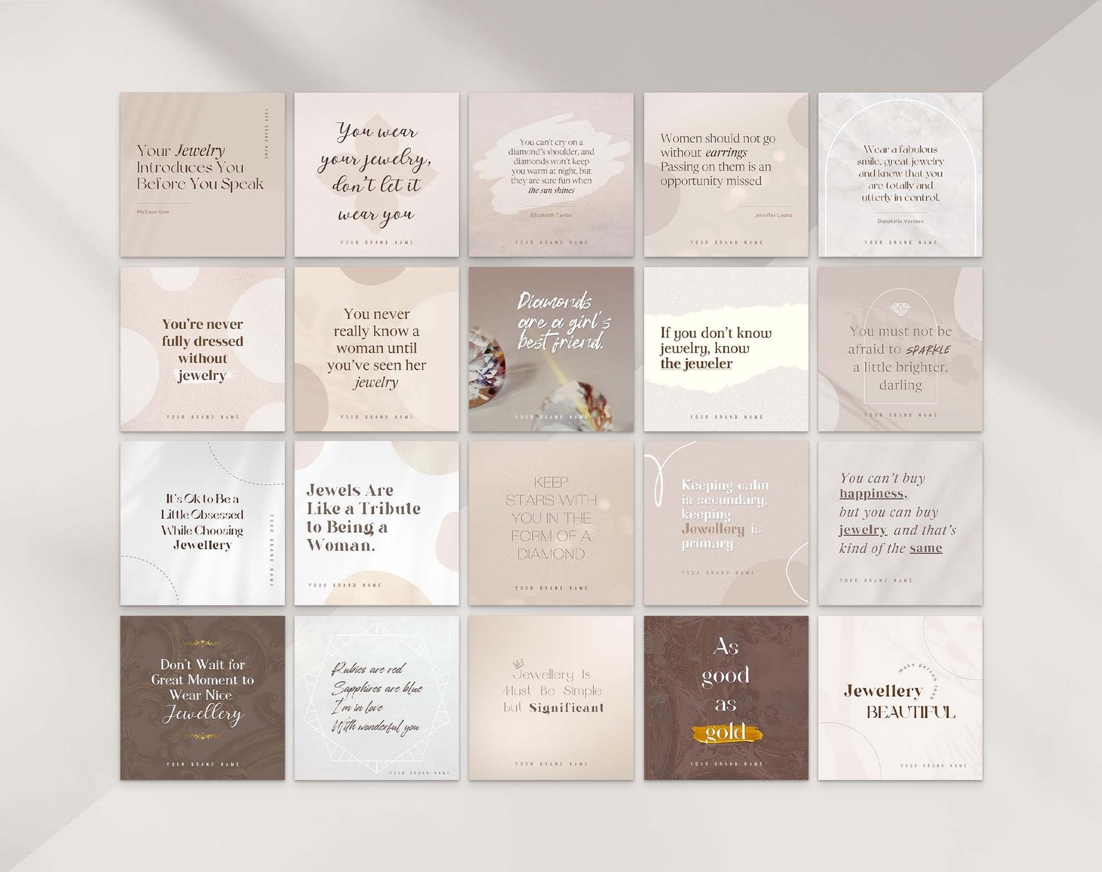Jewelry Quotes Instagram Post Templates Canva. Inspiration - Etsy