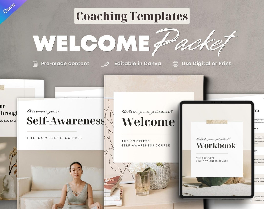 Coaching Course Welcome Packet Templates. Coach E-book, Intake Forms ...