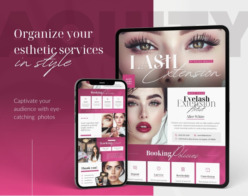 Lash Tech Website Template, Acuity Scheduling Banners (canva, Digital ...