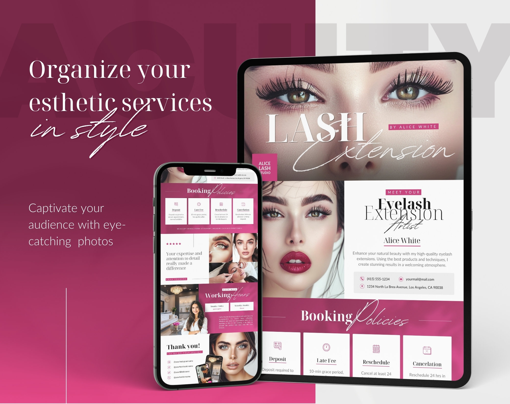 Lash Website Template Acuity Scheduling. Eyelash Extension Technician ...
