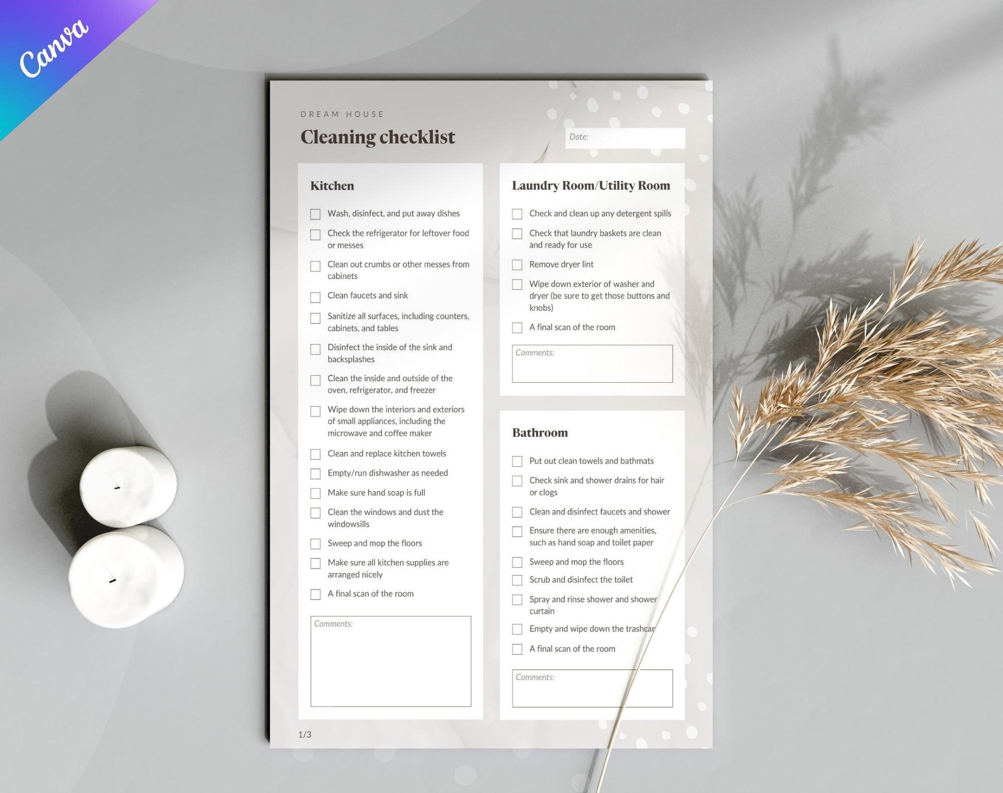 Cleaning Checklist for Rental Host Editable. After Checkout Cleaning ...