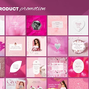 Hot Pink Instagram Post Canva Templates. Bright Pink Instagram Product ...