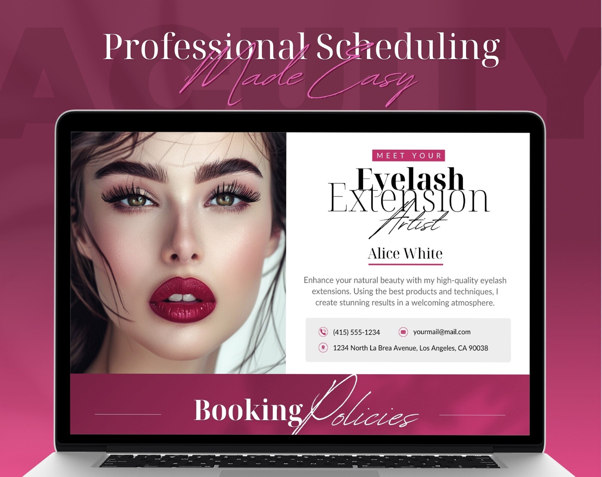 Lash Website Template Acuity Scheduling. Eyelash Extension Technician ...
