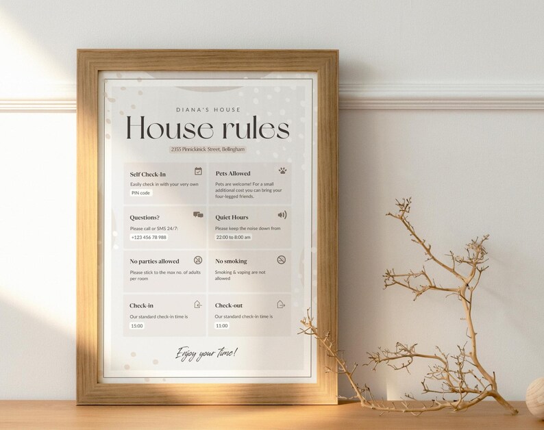 10 Rental Welcome Signs Template Bundle for House Host. Property Rental ...