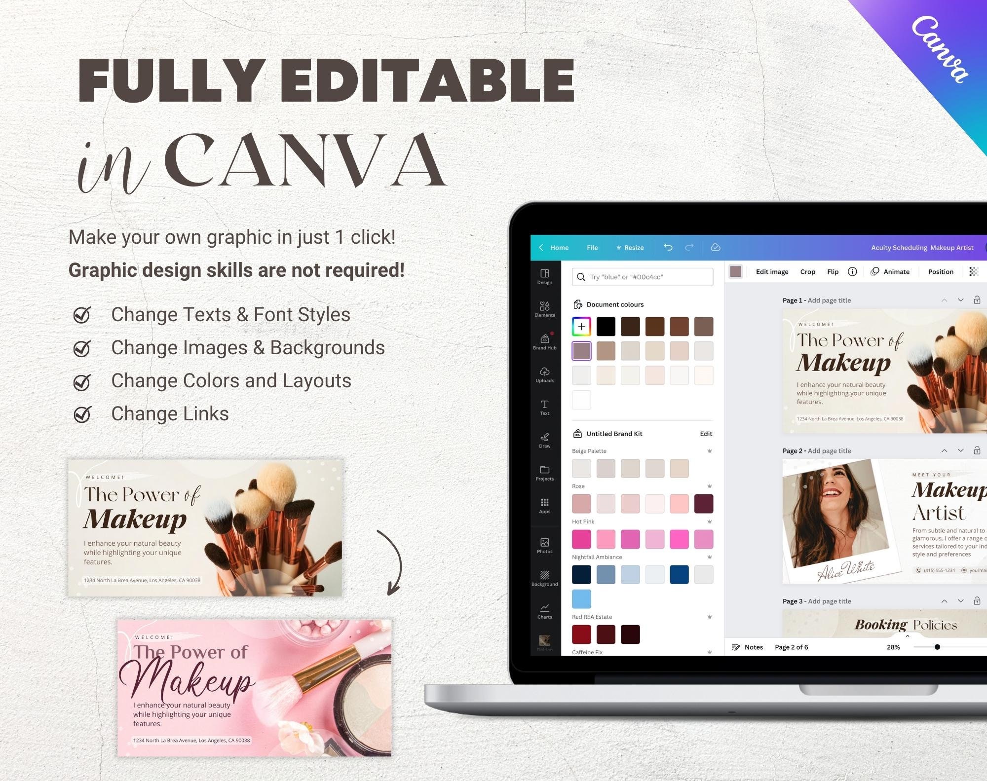 Acuity Scheduling Template Makeup Artist. Esthetician Technicians ...