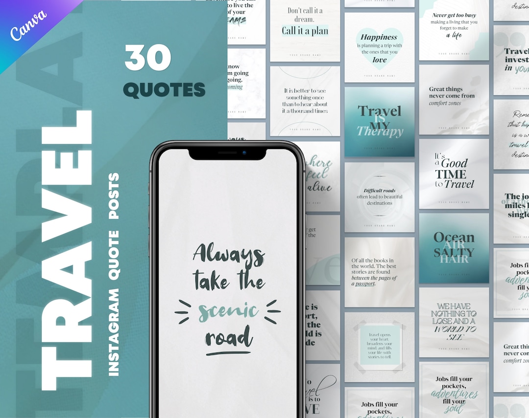 30 Travel Quotes Instagram Posts Templates. Inspiration Quotes Social ...