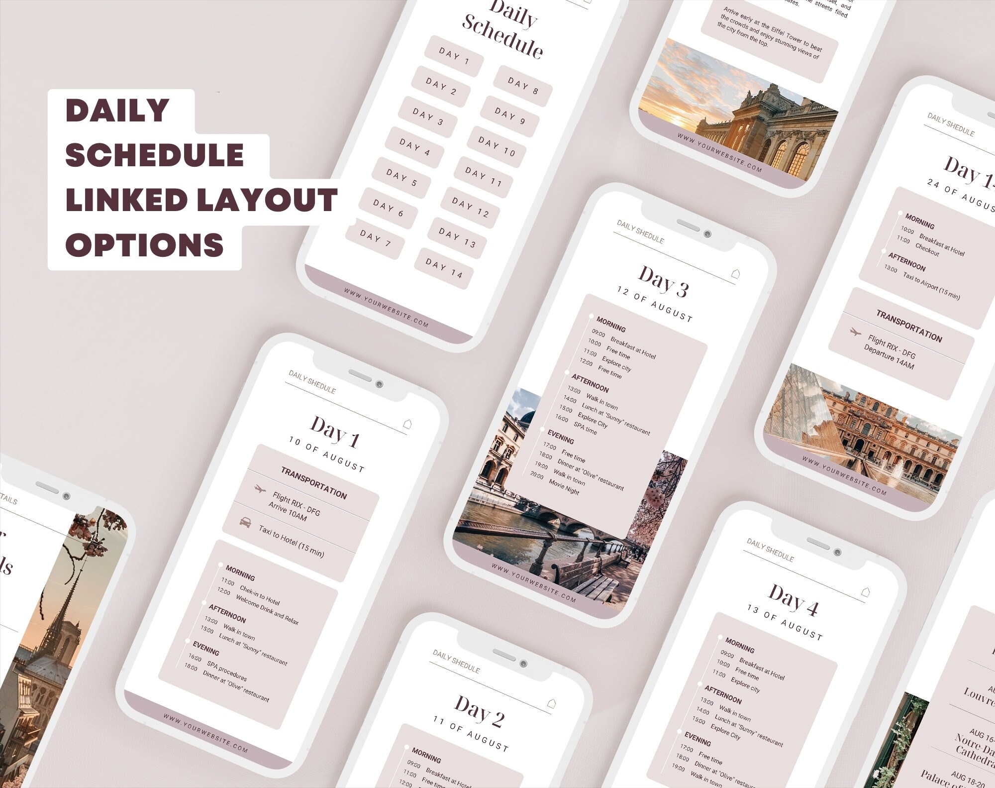 Paris Travel Mobile Itinerary Template Guide. DIY France Vacation ...