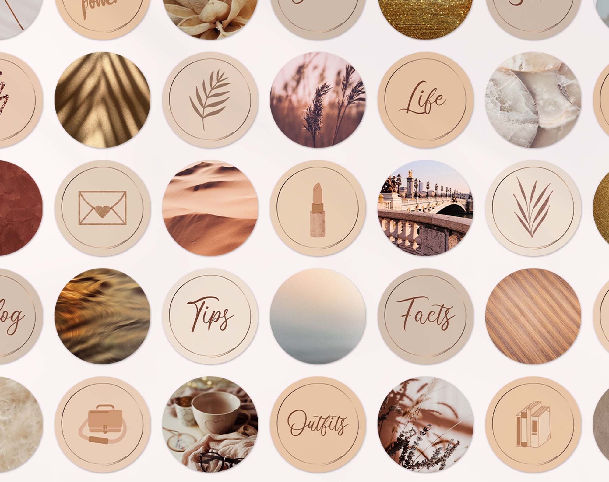 Boho Beige Instagram Story Highlight Covers. Pastel Brown Photo and ...