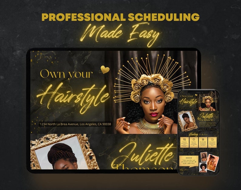 Acuity Scheduling Template: Gold Marble Canva Banners (digital Download ...