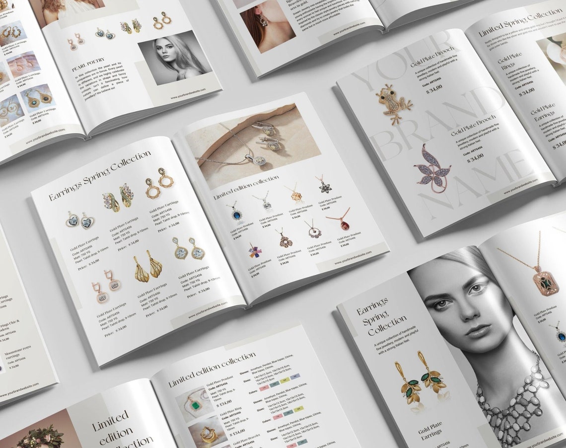 Jewelry Line Sheet Template Product Catalogue. Jewellery - Etsy