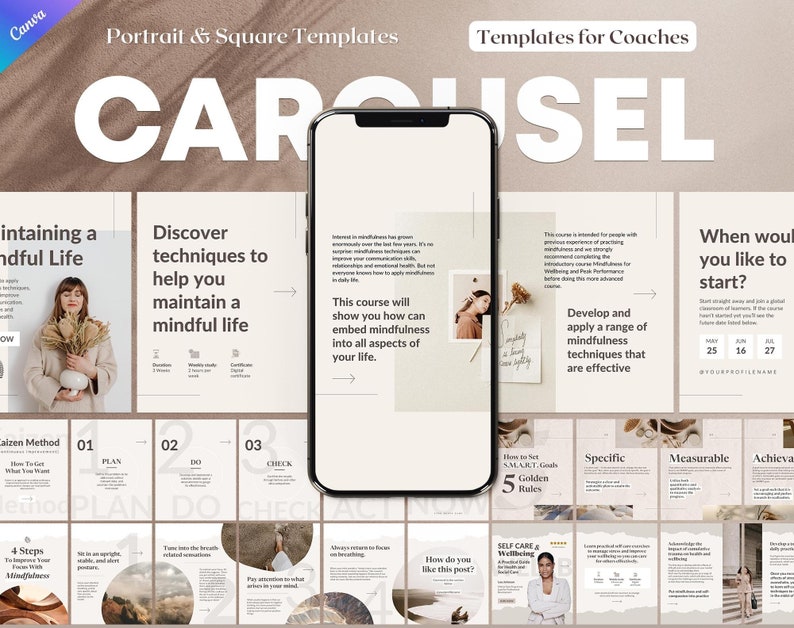 Life Coach Carousel Instagram Post Templates Canva. Course - Etsy