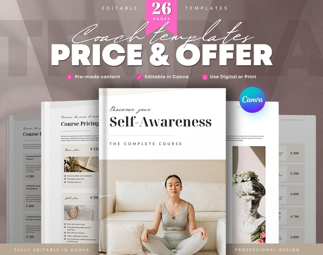 Life Coach Price Guide Ebook: Canva Templates, Neutral Design (digital ...