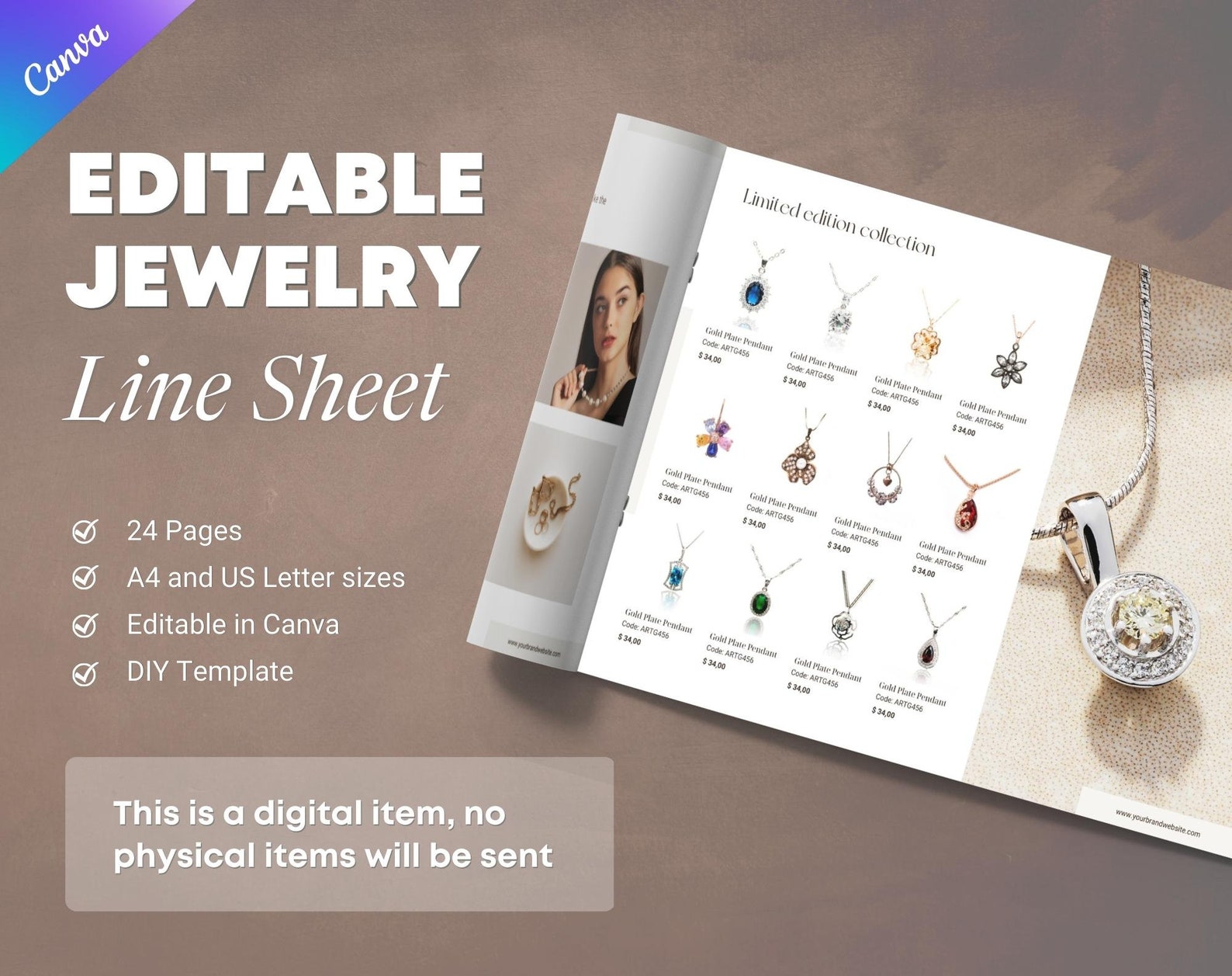 Jewelry Line Sheet Template Product Catalogue. Price List and Service ...