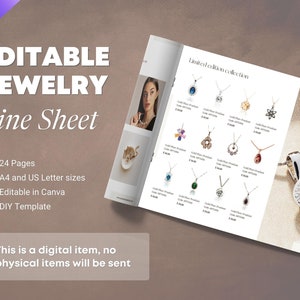Jewelry Line Sheet Template Product Catalogue. Price List and Service ...