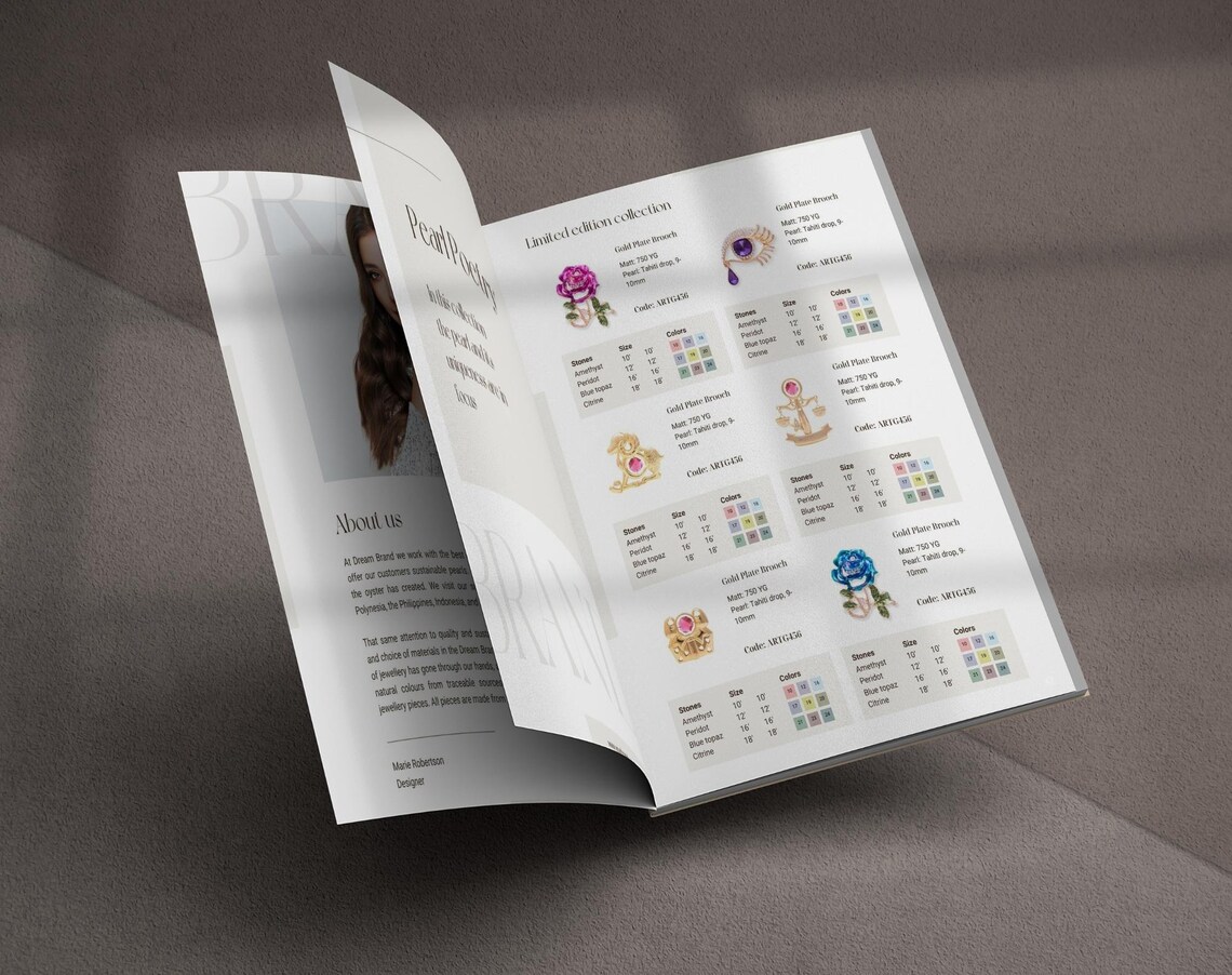 Jewelry Line Sheet Template Product Catalogue. Jewellery - Etsy