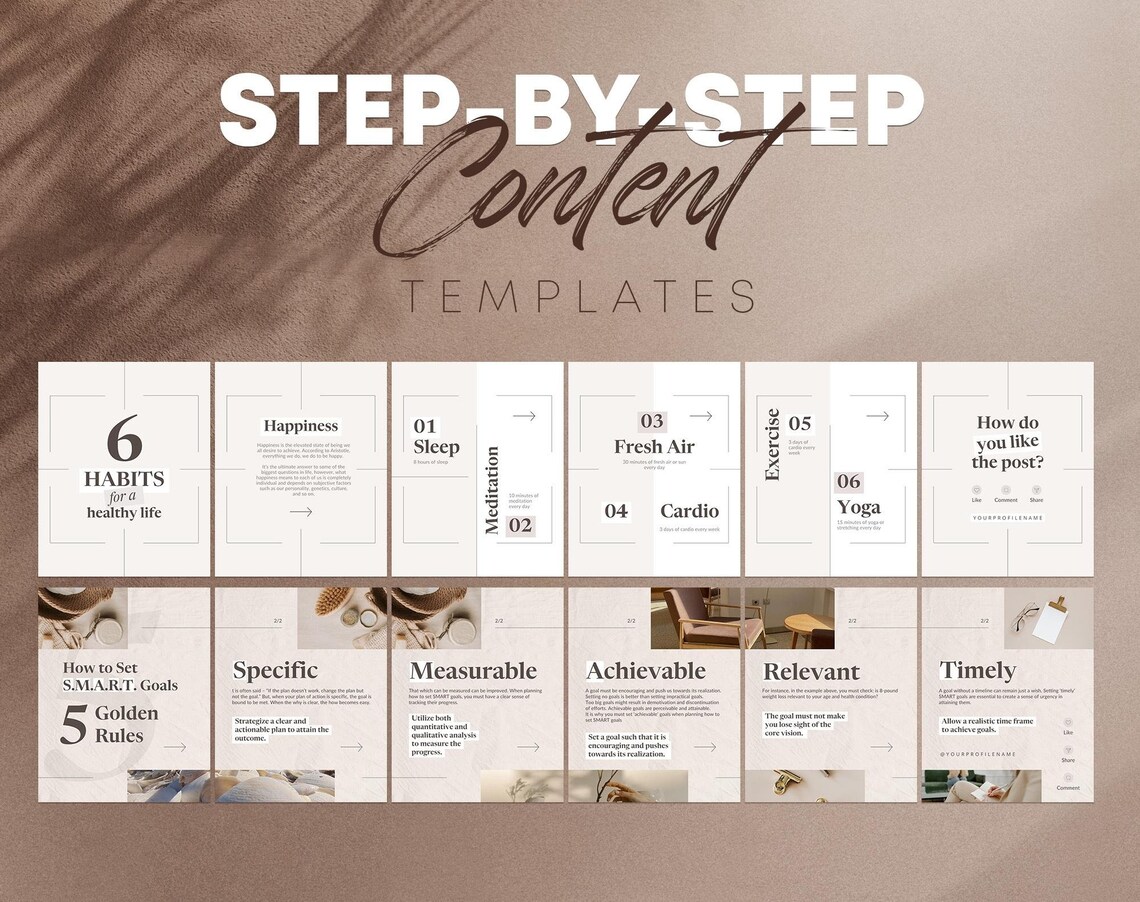 Life Coach Carousel Instagram Post Templates Canva. Course - Etsy