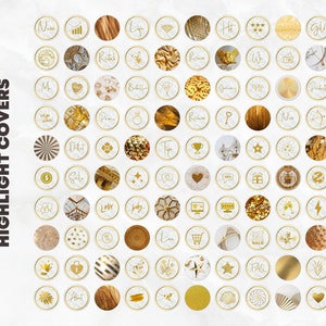 100 Gold Instagram Story Highlight Covers. Handwritten Lux Icon Covers ...