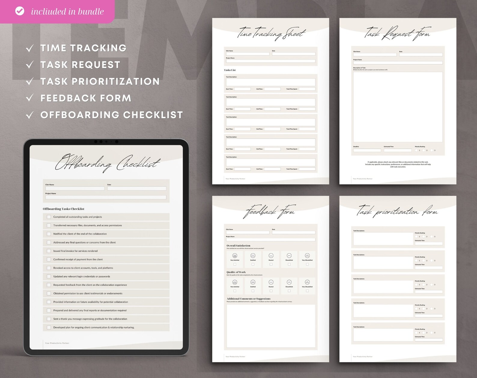 Virtual Assistant Client Intake Form Bundle: Canva Templates (digital ...