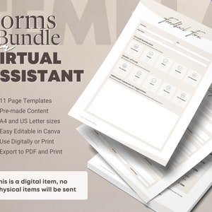 Virtual Assistant Client Intake Form Bundle: Canva Templates (digital ...