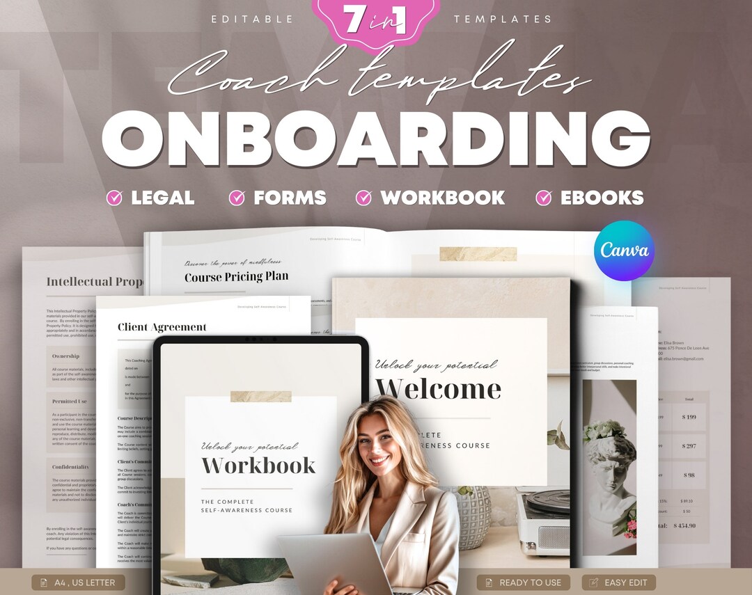 Coaching Course Welcome Packet Templates. Coach E-book, Intake Forms ...