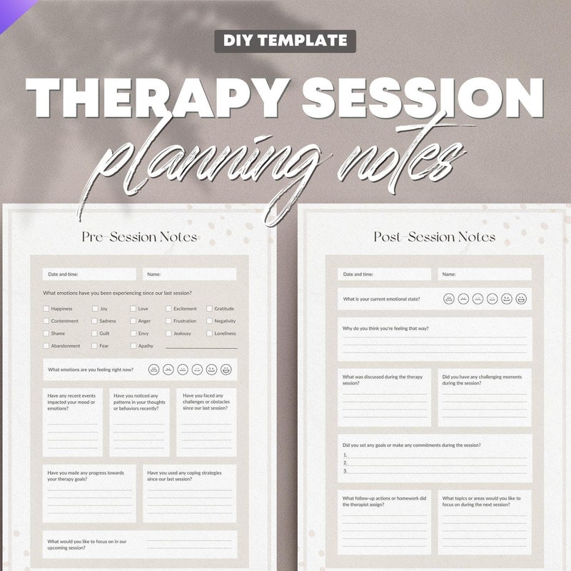 Therapy Session Note Template - Etsy