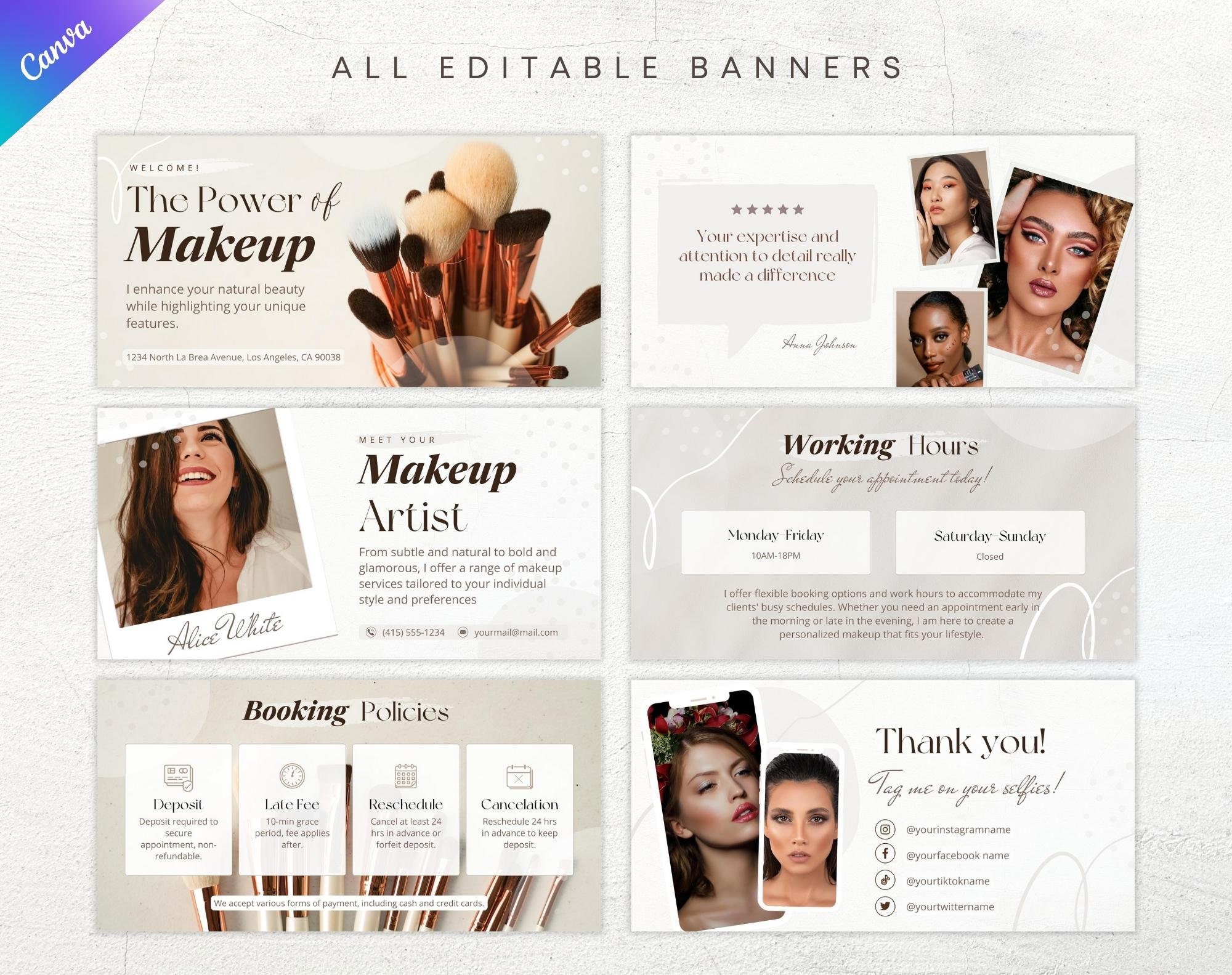 Acuity Scheduling Template Makeup Artist. Esthetician Technicians ...