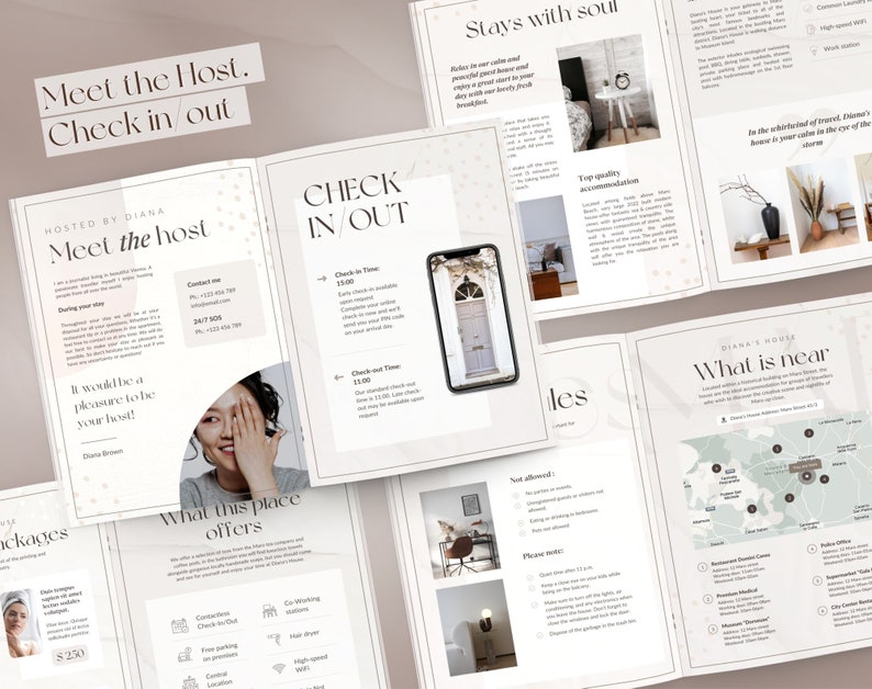 Welcome Guest Guide Book Template. Cabin Vacation Beach Printable ...