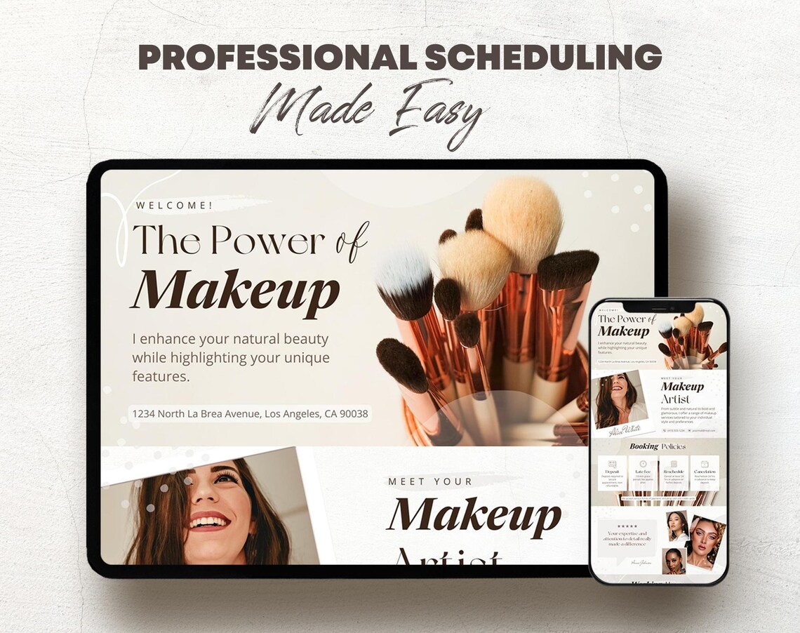 Acuity Scheduling Template Makeup Artist. Esthetician Technicians Scheduling Site. Mobile ...
