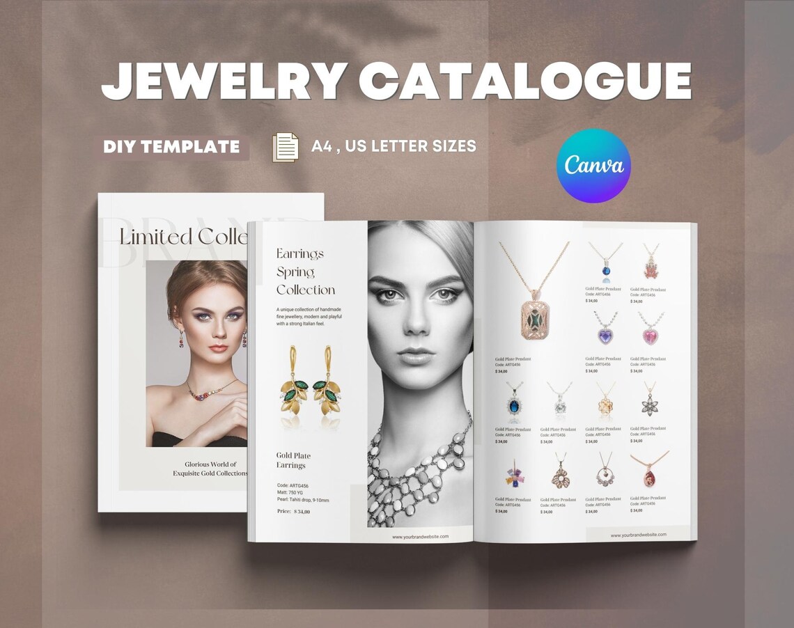 Jewelry Line Sheet Template Product Catalogue. Jewellery - Etsy
