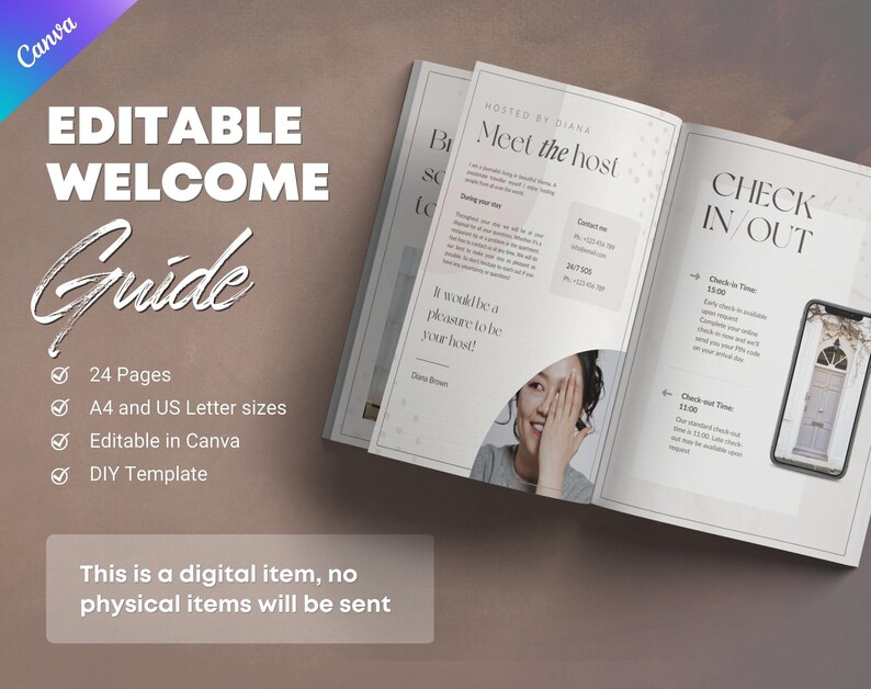 Welcome Guest Guide Book Template. Cabin Vacation Beach Printable ...