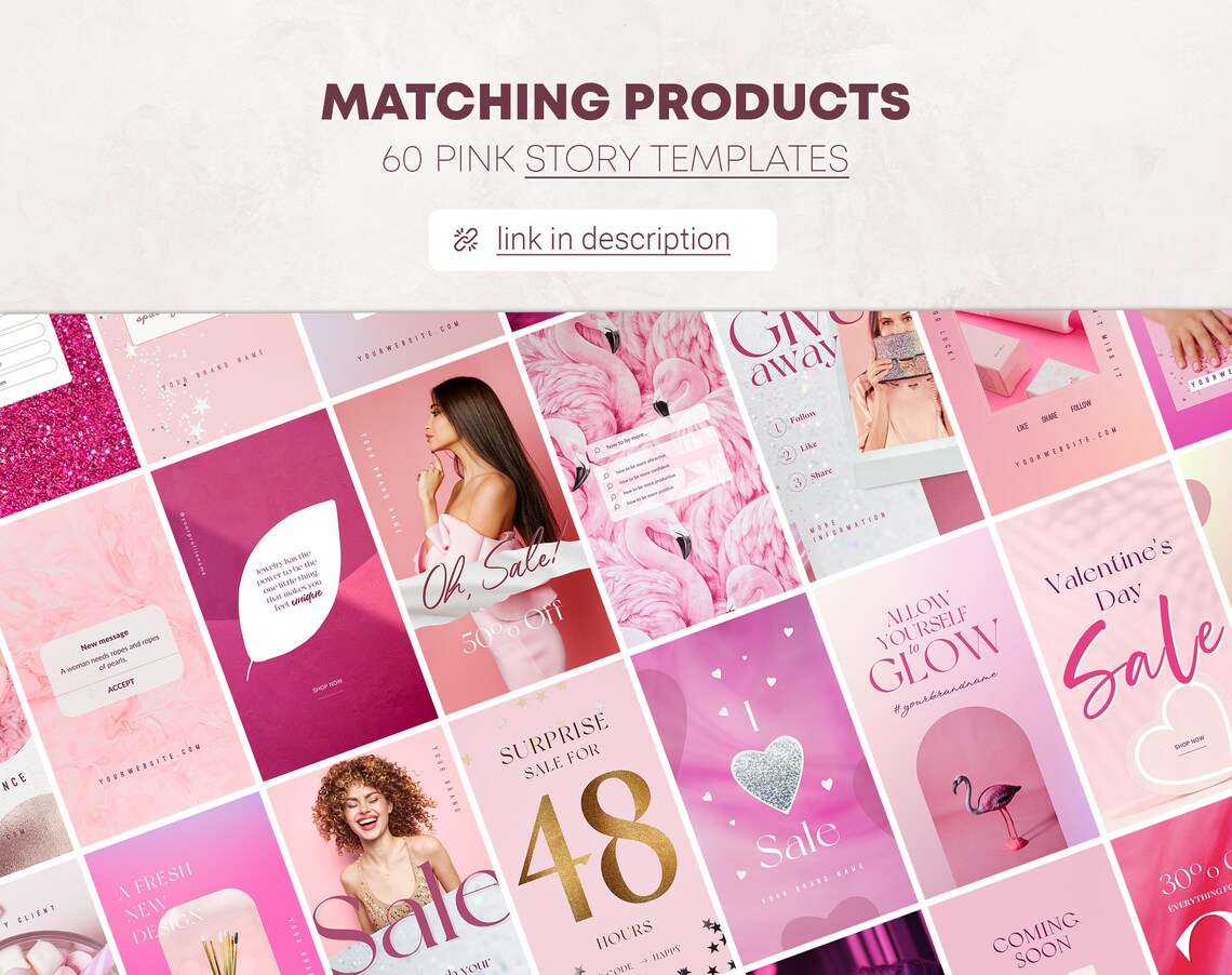 Hot Pink Instagram Post Canva Templates. Bright Pink Instagram - Etsy