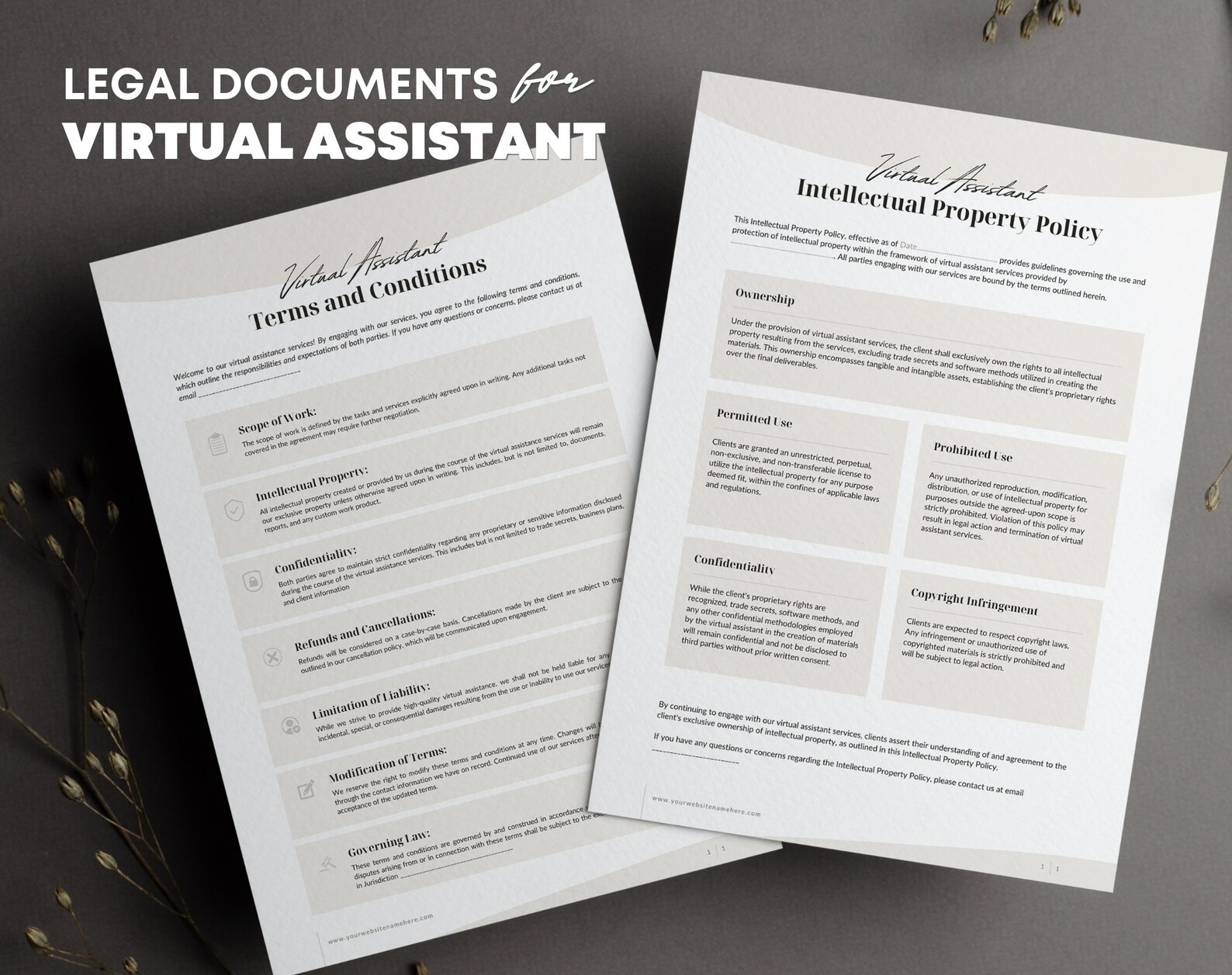 Virtual Assistant Contract Template Bundle: Legal Agreement, Canva ...