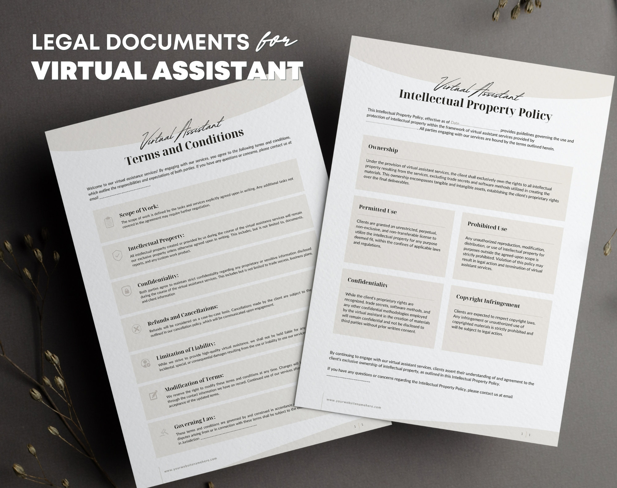 Virtual Assistant Contract Template Bundle. Agreement & Legal Document ...