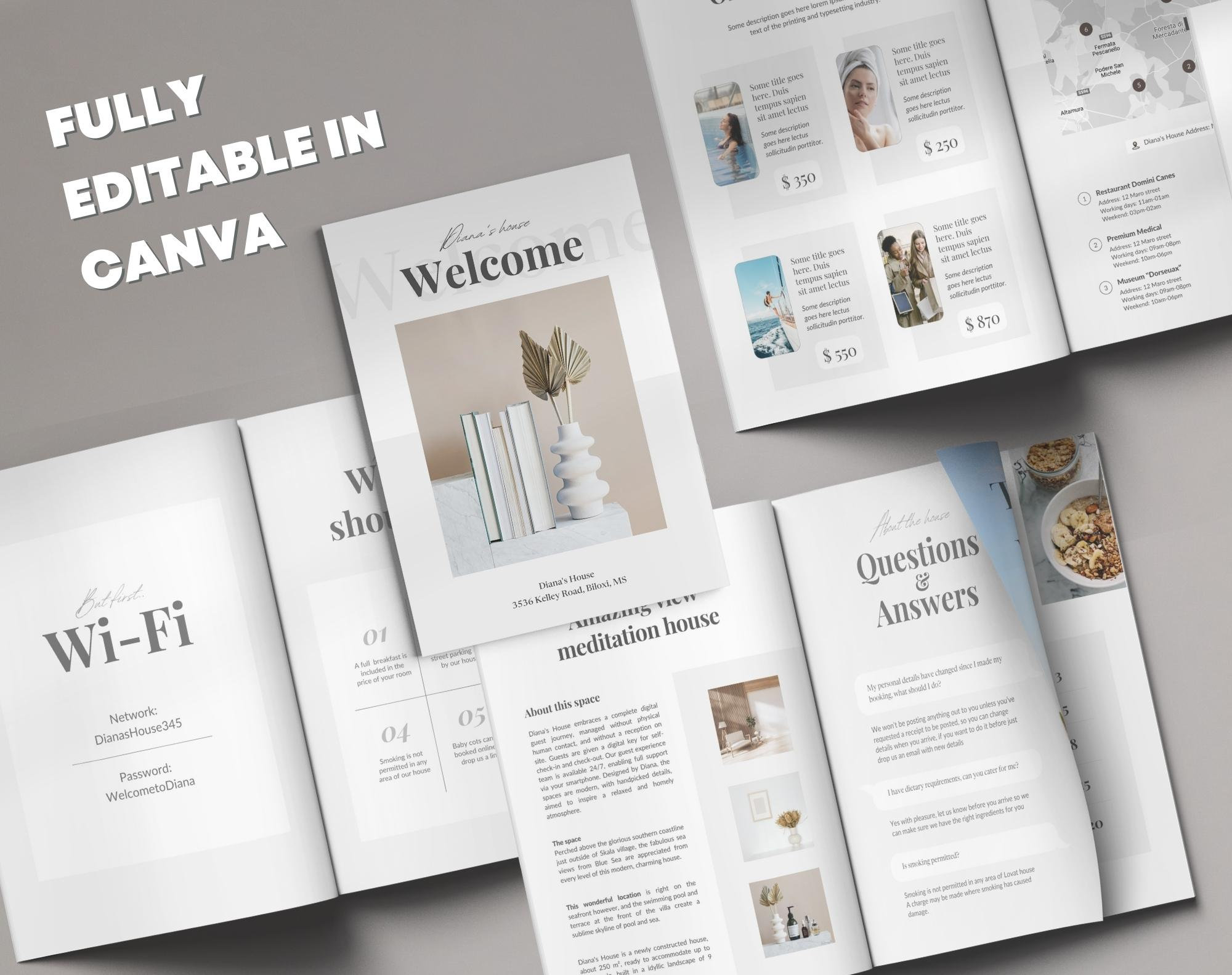 Rental Welcome Guest Book Template. Rental House Rules Guide Super Host ...