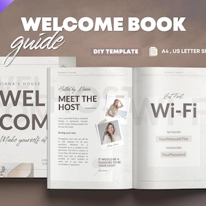 Welcome Guest Book Template. Printable House Host Brochure. Canva ...