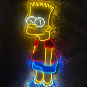 Simpson Bart Neon Led Sign Wall Art Led Sign/simpson Neon Sign/ Cartoon ...