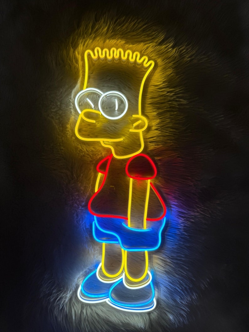 Simpson Bart Neon Led Sign Wall Art Led Sign/simpson Neon Sign/ Cartoon ...