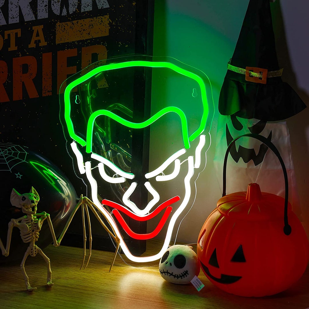 Joker Neon Sign - Handmade LED Light | Vibrant Neon Decor for Movie ...