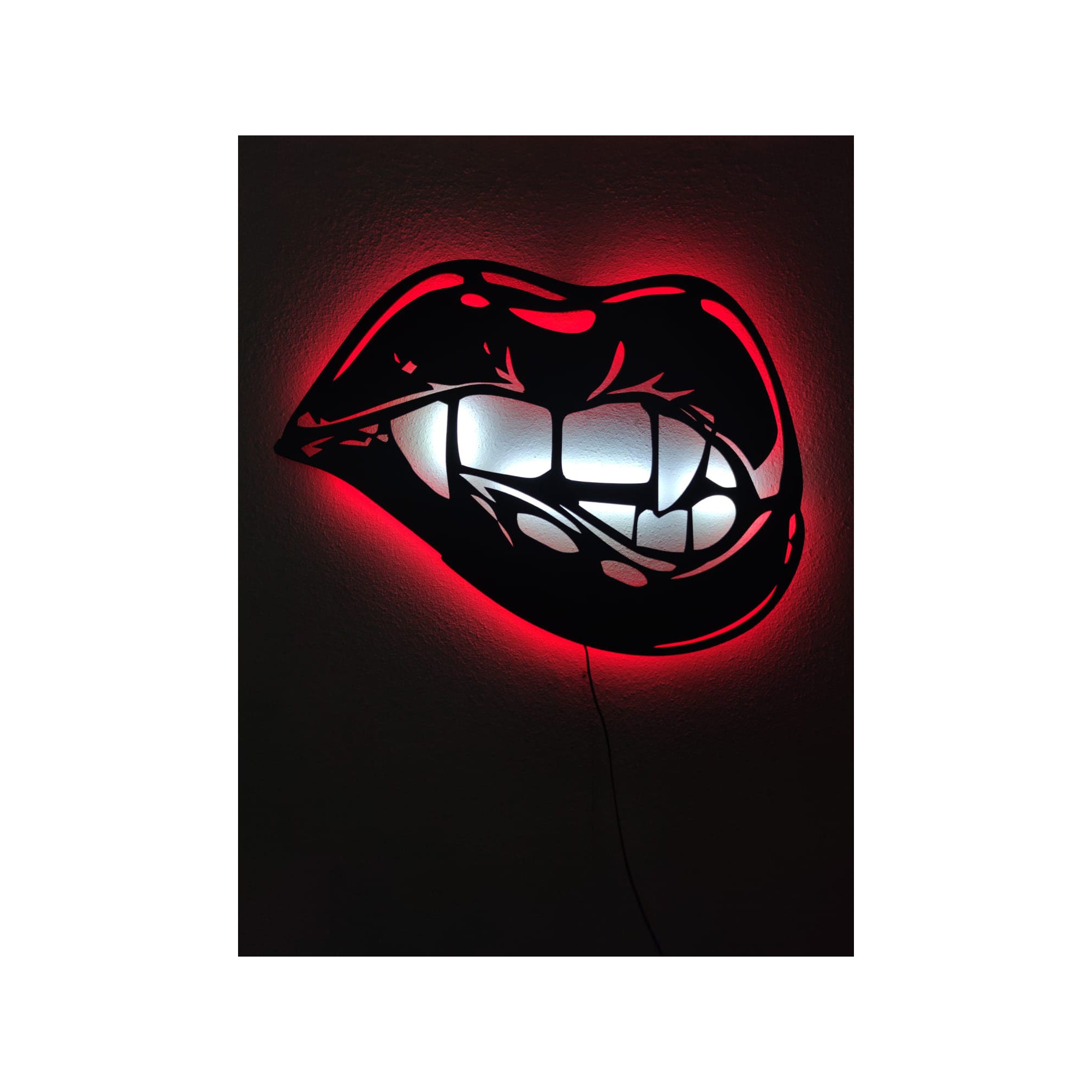 Lips LED Wall Art | Lips Wall Decor | Lip Wall Art | Cool Wall Art ...