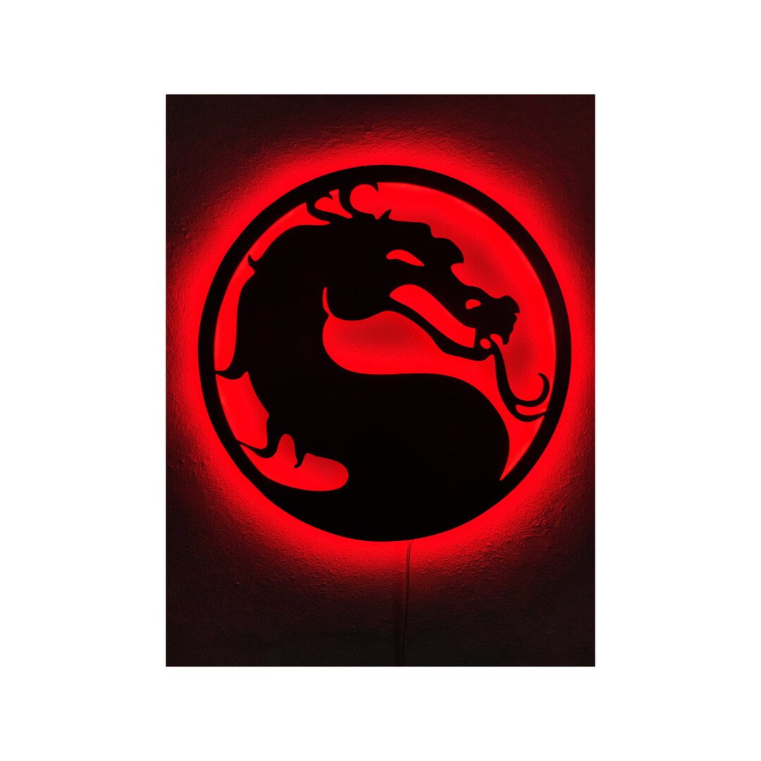 Large LED Lighted Mortal Combat Inspired Wall Art, Video Game Decor ...